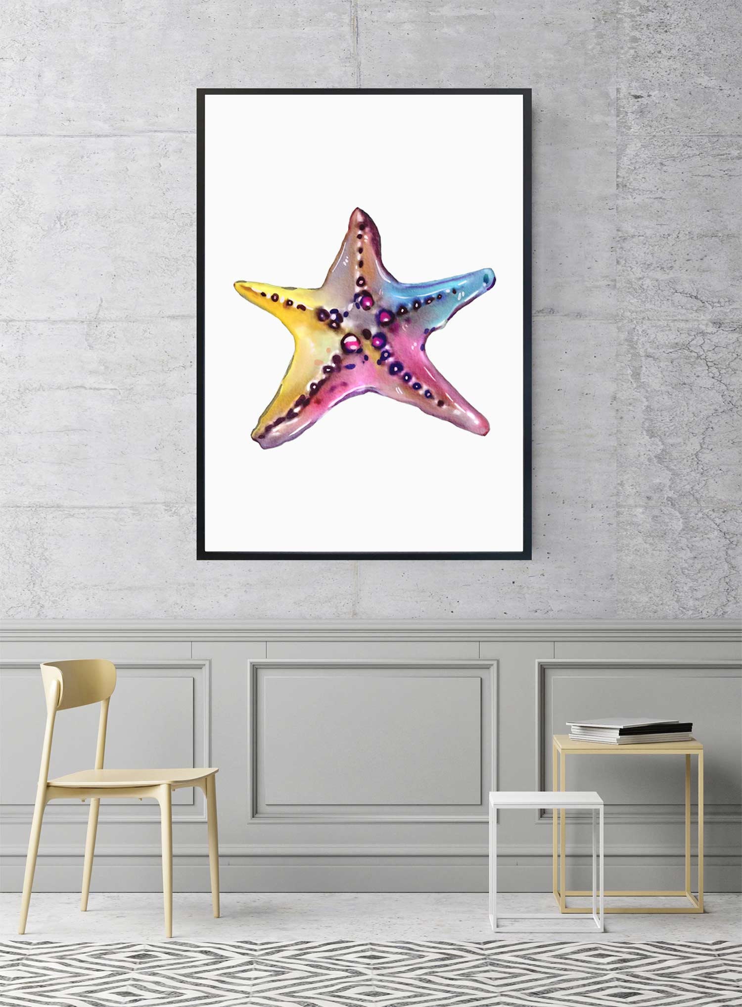Starfish / Seastar Print Coastal Wall Art Decor Sea life | Etsy