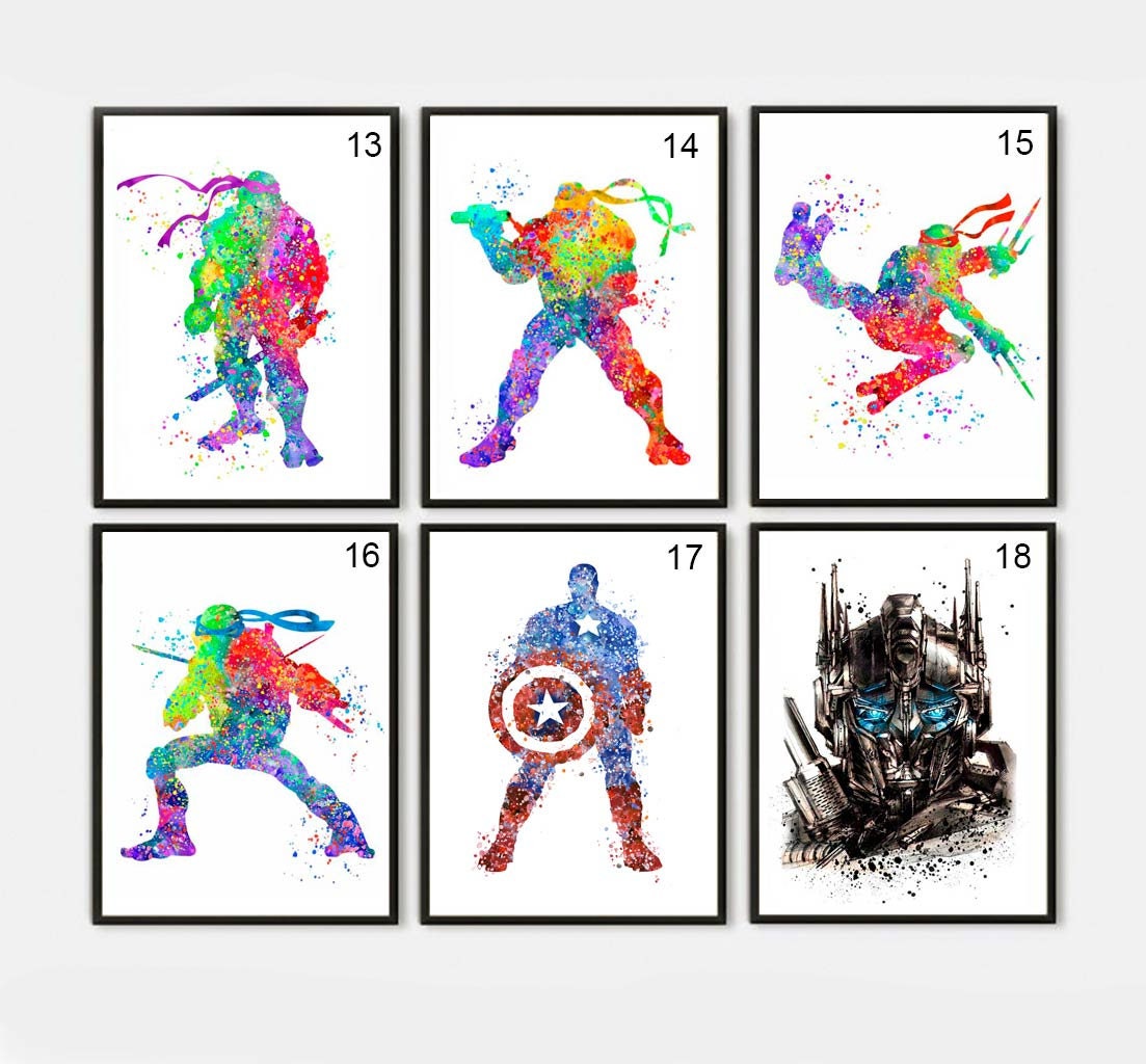 Superhero Prints Select From 18 Superhero Posters Superhero - Etsy