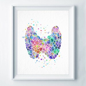 Thyroid Gland Print Anatomy Art Poster Wall Decor Watercolor Structure ...