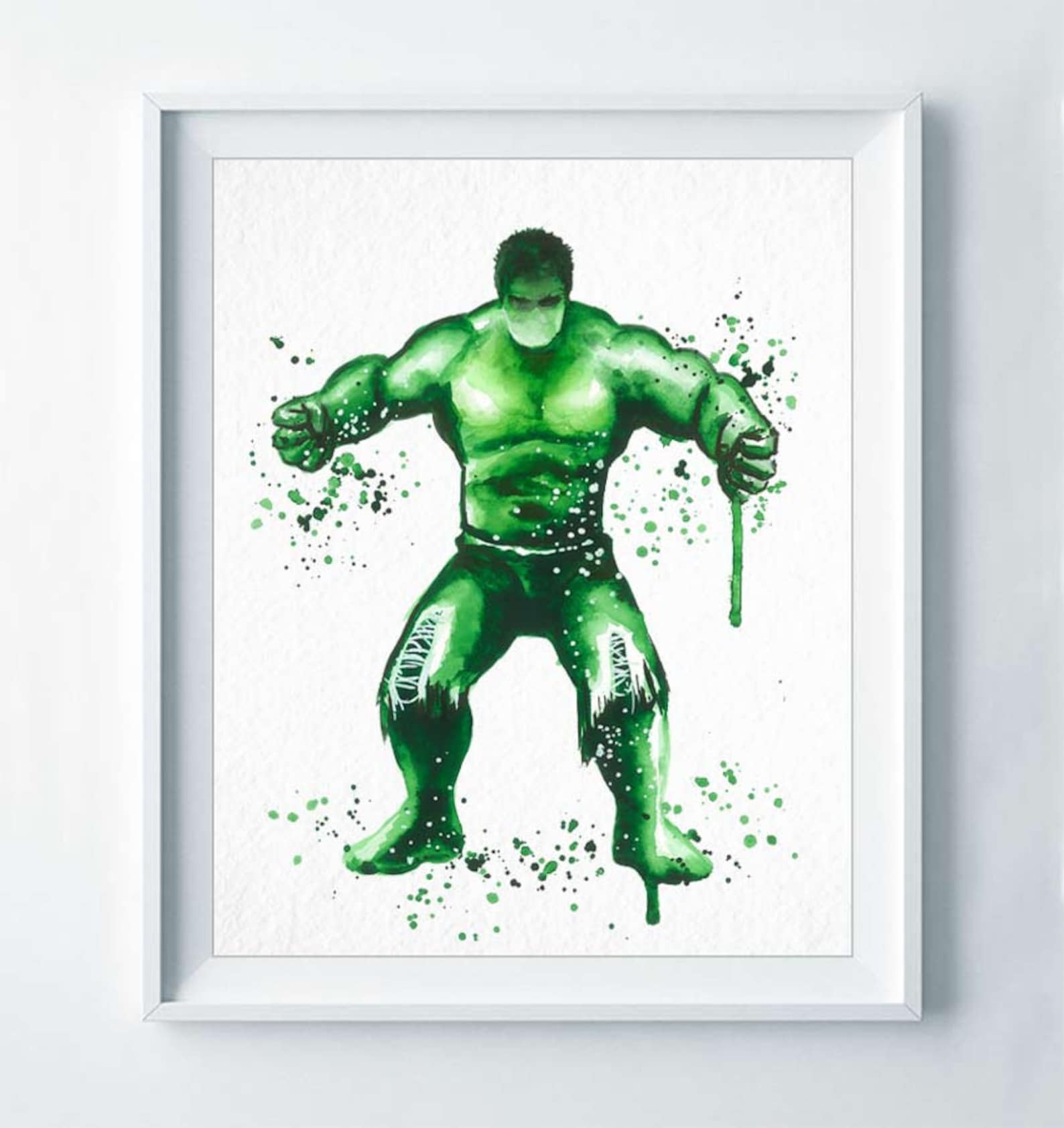 Hulk Print Superhero Avengers Poster Watercolor Nursery Art Super Hero ...