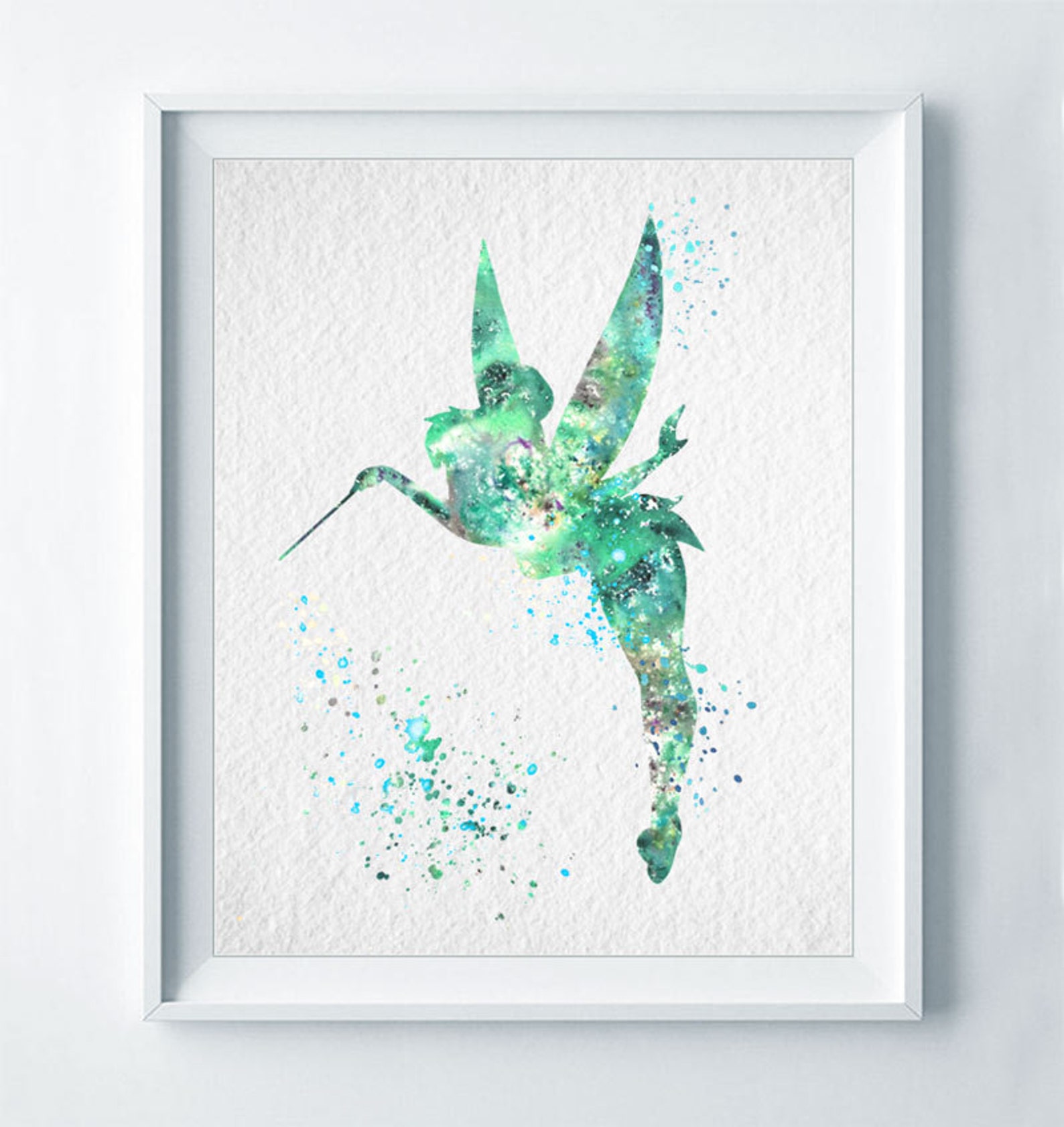 Tinkerbell Watercolor Print Tinker Bell Disney Poster Nursery - Etsy