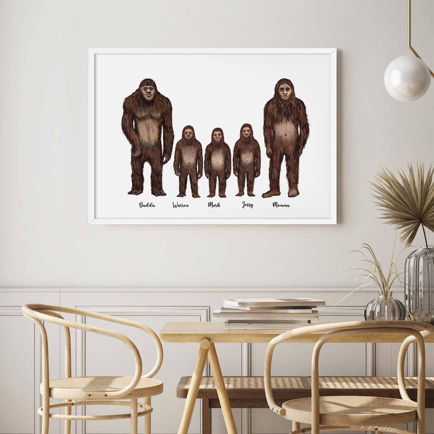 Sasquatch Family Personalised Print Custom Names Bigfoot - Etsy