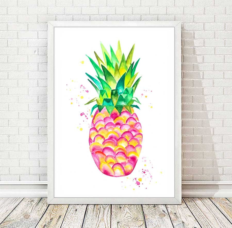 Two Flamingo Tropical Palm Leaf set 3 Exotic Giclee Fine Art | Etsy