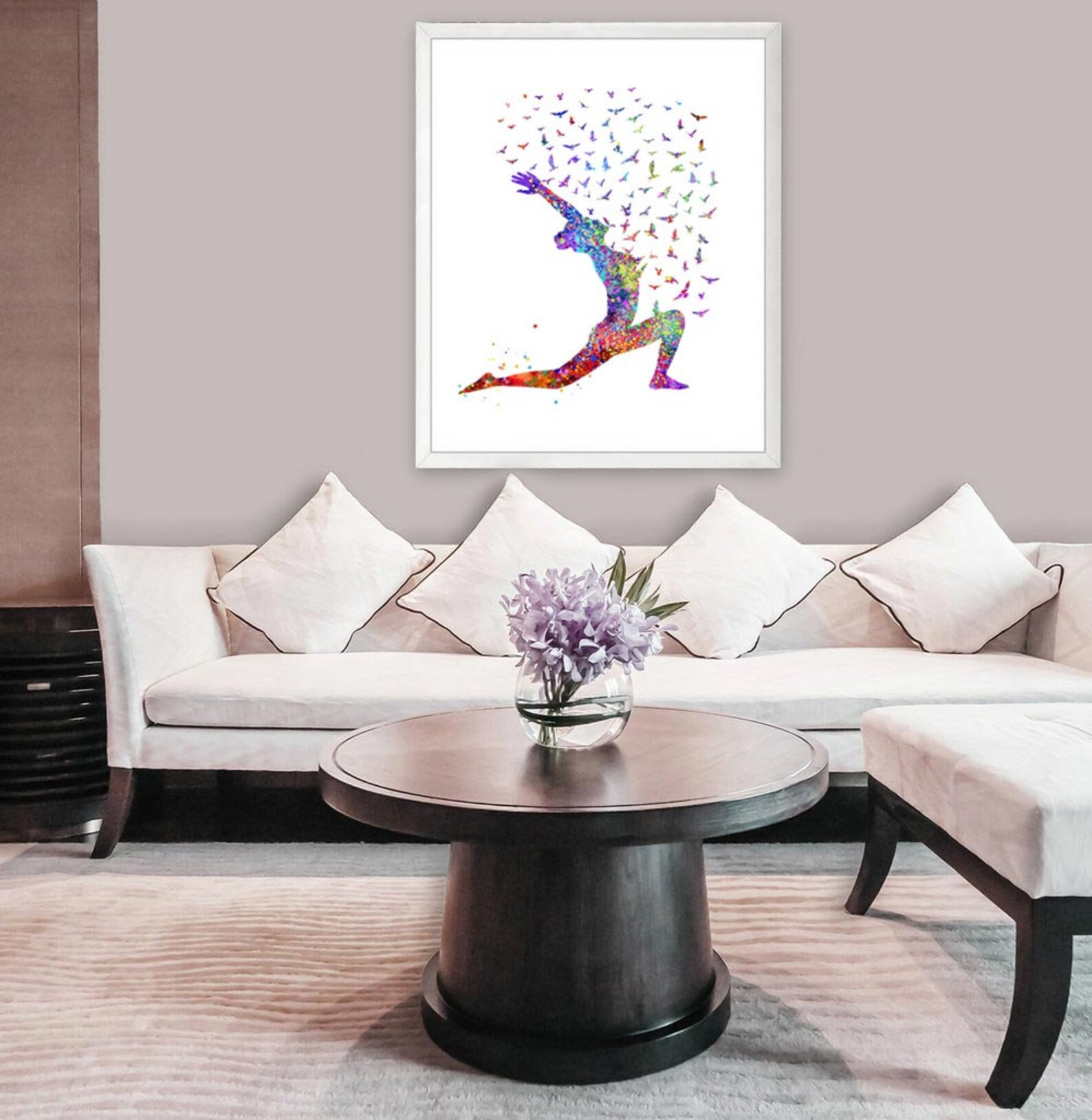 Yoga Art Yoga Poster Yoga Pose Birds Yoga Print Watercolor - Etsy