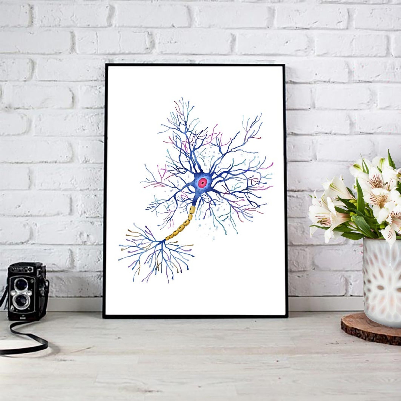 Neuron Art Print Nerve Cell Wall Art Neurons Drawing Gift - Etsy