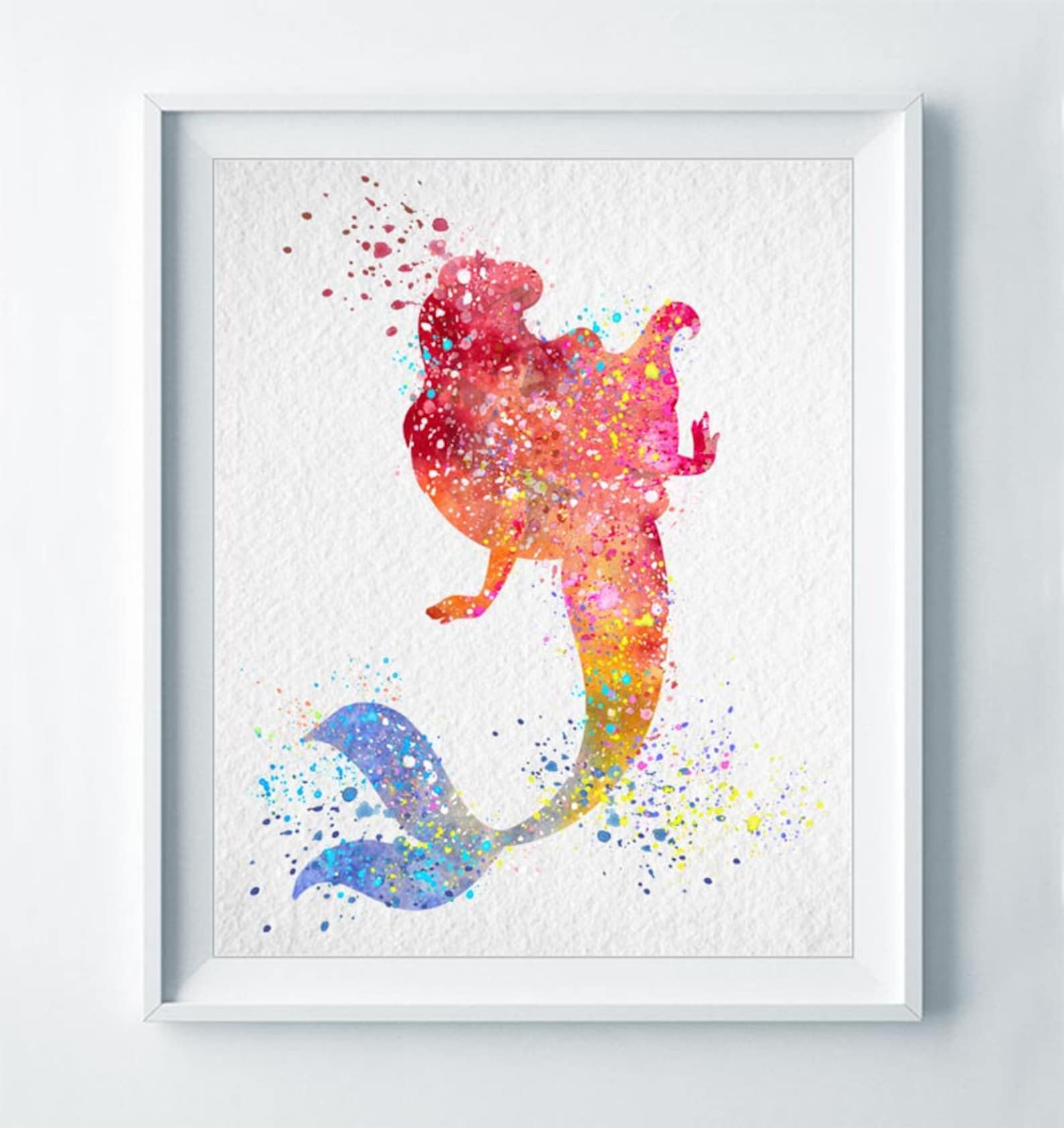Ariel Art Print Mermaid Print Nursery Art Watercolor Princess - Etsy