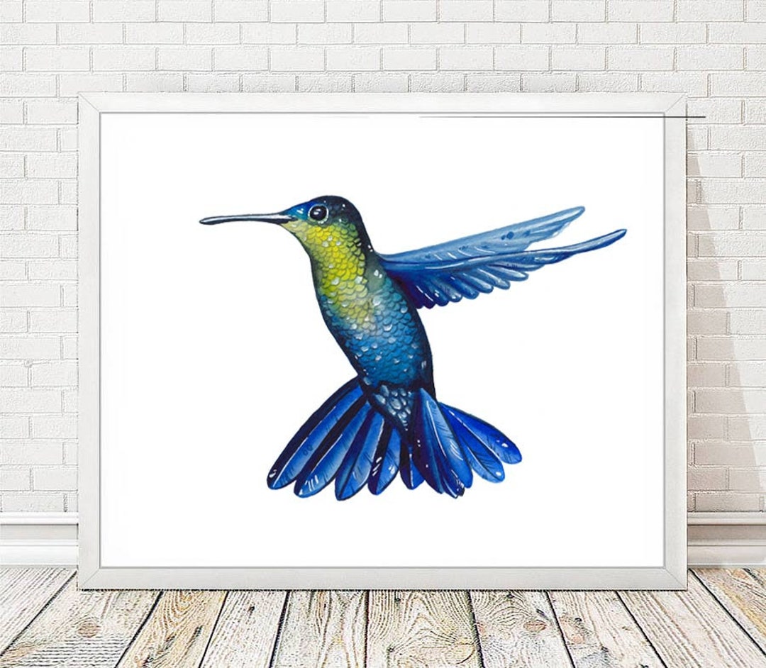 Hummingbird Art Print, Humming Bird Watercolor Painting, Hummingbird ...
