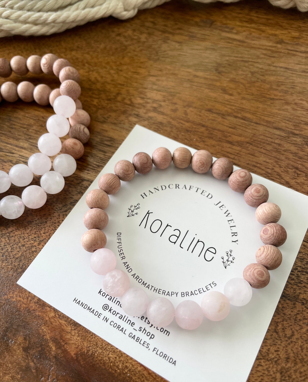 Rose Quartz Diffuser Bracelet, Aromatherapy Bracelet, Mothers Day Gift ...