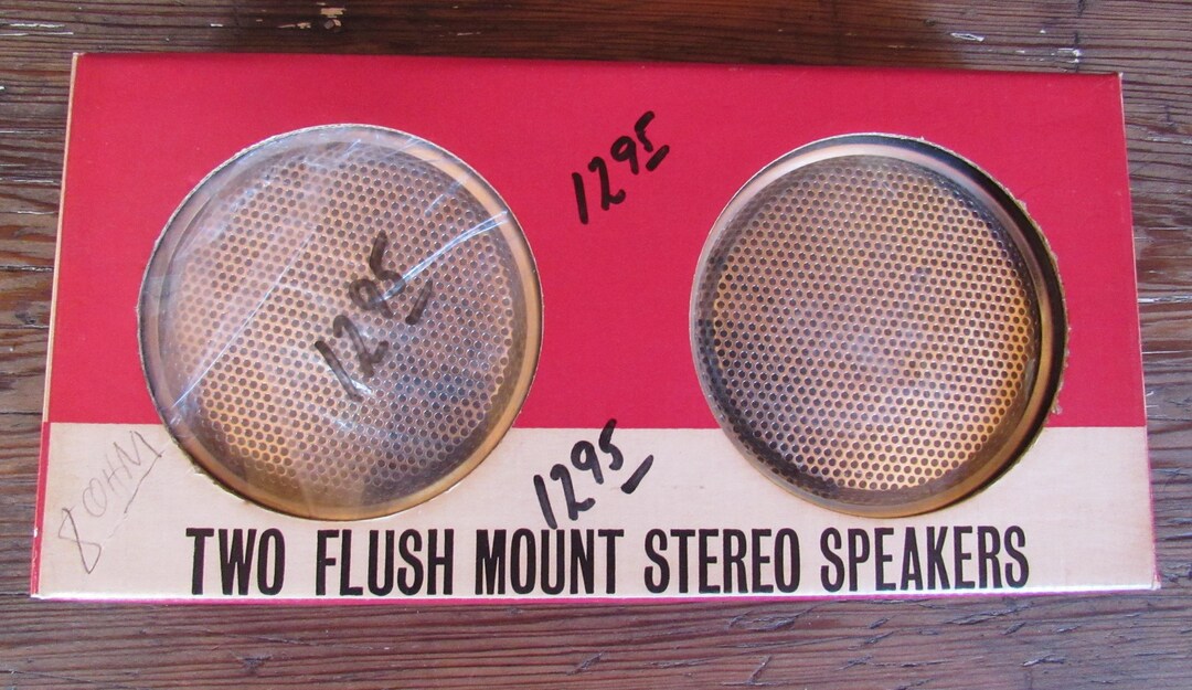 Vintage Two Flush Mount Car Stereo Speakers in Original Box 1960's NOS ...