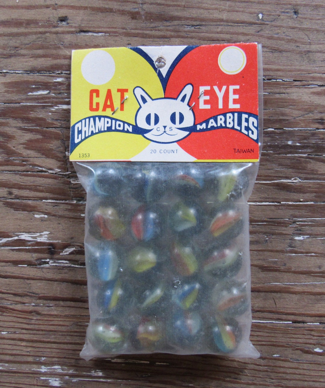 Vintage CAT EYE Champion Marbles 20 Count NOS - Etsy