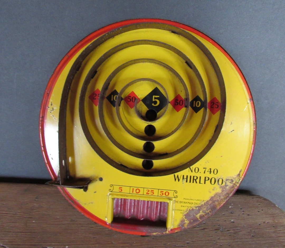 Vintage TIN LITHO N0. 740 WHIRLPOOL Skee Ball Game 1931 Brinkman ...