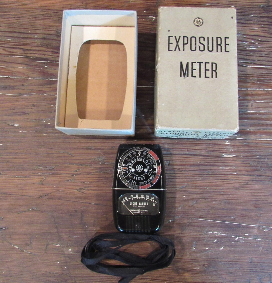 Vintage GE Exposure Meter Type DW-58 With Original Box and Meter Strap ...