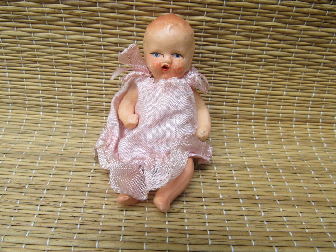 Vintage Bisque Hertwig,1930's, 3inch Jointed Doll, Made in Germany Baby ...