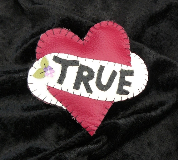 Amor Verdadero Mano Cosida Cuero Tatuaje Inspirado Broche | Etsy