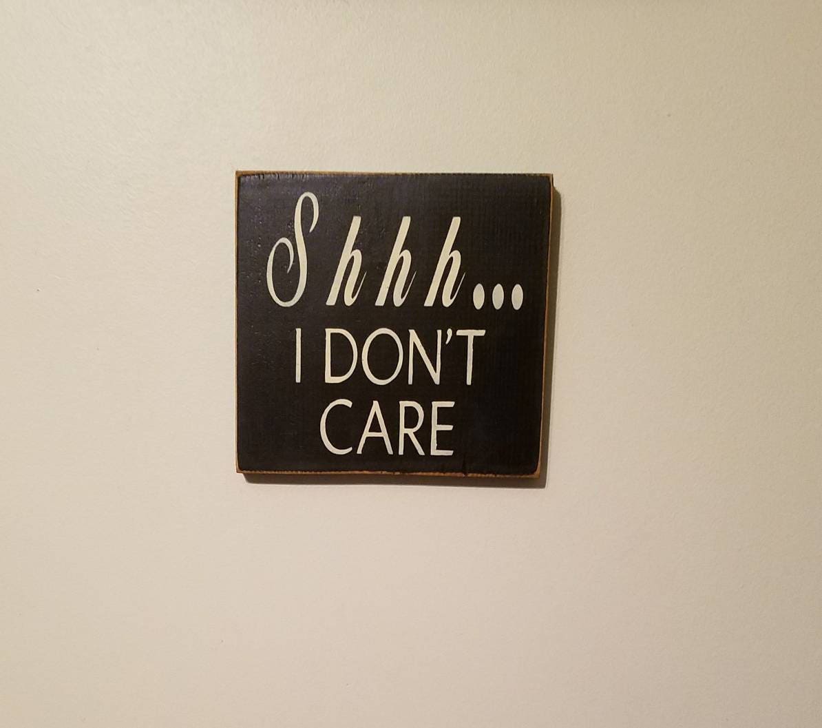 Shhh....i Don't Care. Hand Painted Humorous Wood Sign - Etsy