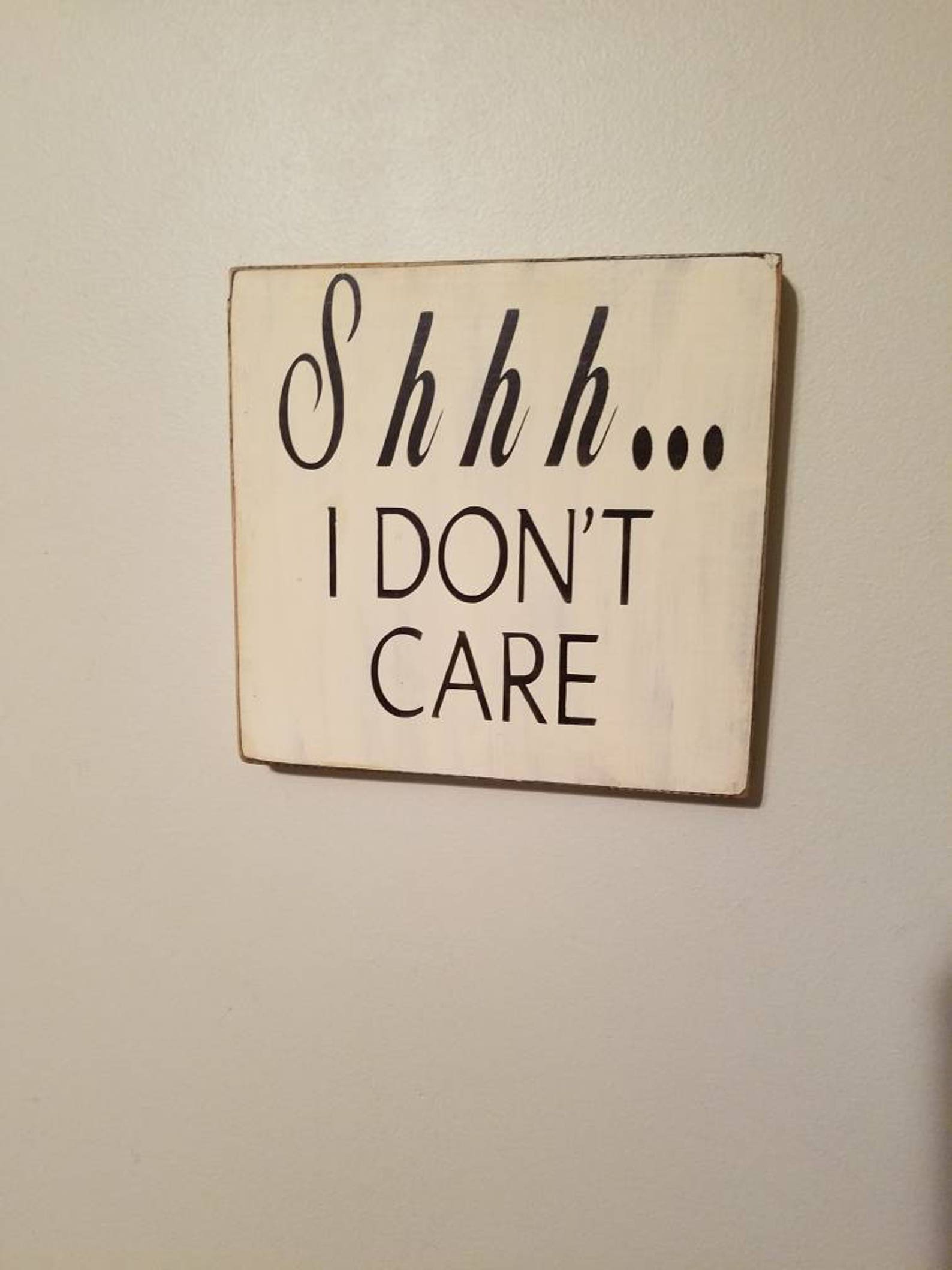 Shhh....i Don't Care. Hand Painted Humorous Wood Sign - Etsy