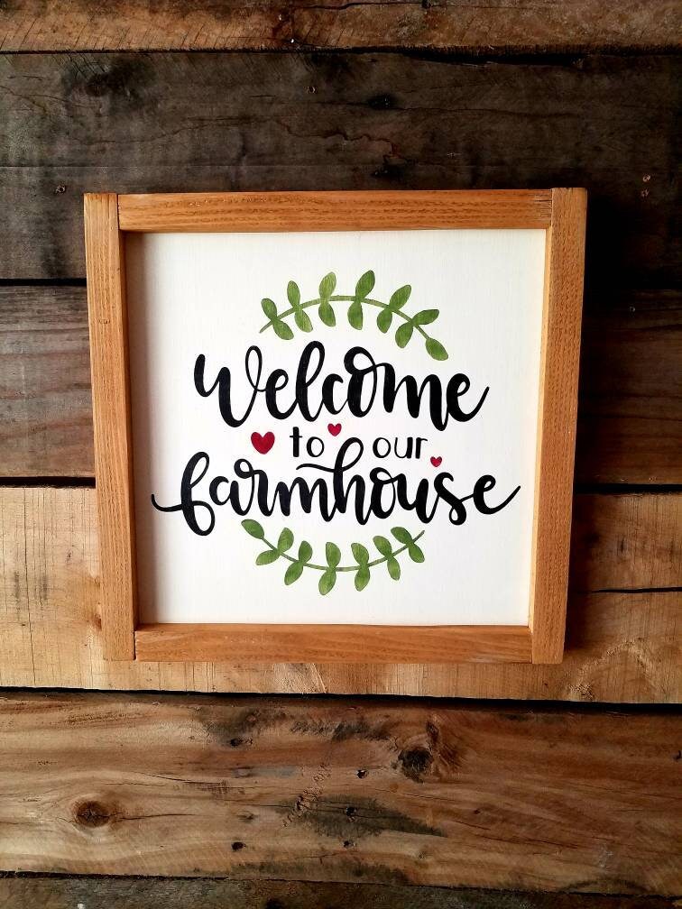 Welcome to Our Farmhouse Sign. Hand Painted Farmhouse Style | Etsy