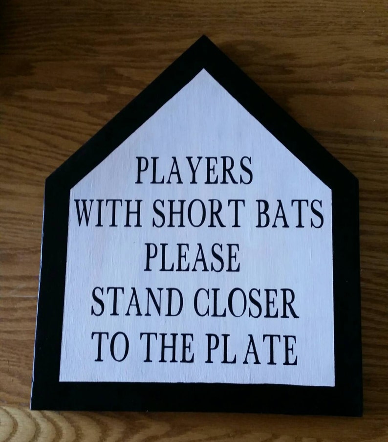 Humorous bathroom sign.....Players with short bats please | Etsy