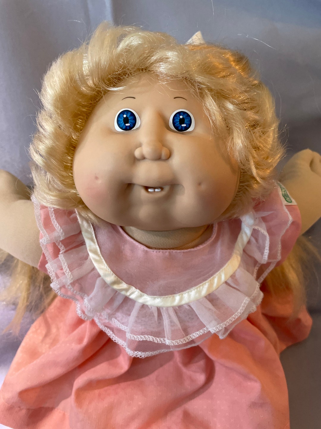 Vintage 1986 Rare Long Blonde Cornsilk Hair and Lace Tights Cabbage Patch Doll With 2 Teeth. - Etsy
