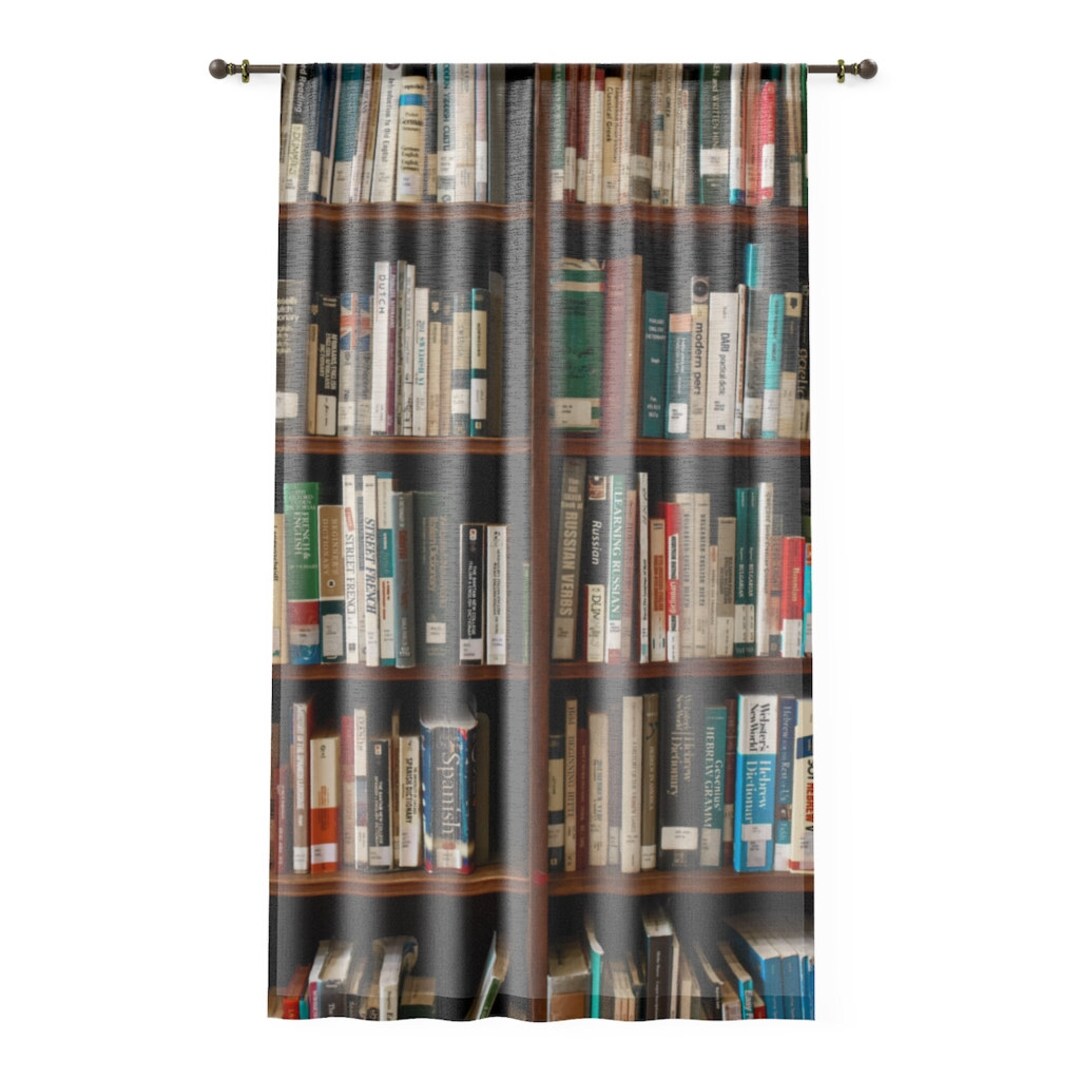 One 50”x80” Reading Books Bookcase Home Decor Gift Window Curtain - Etsy