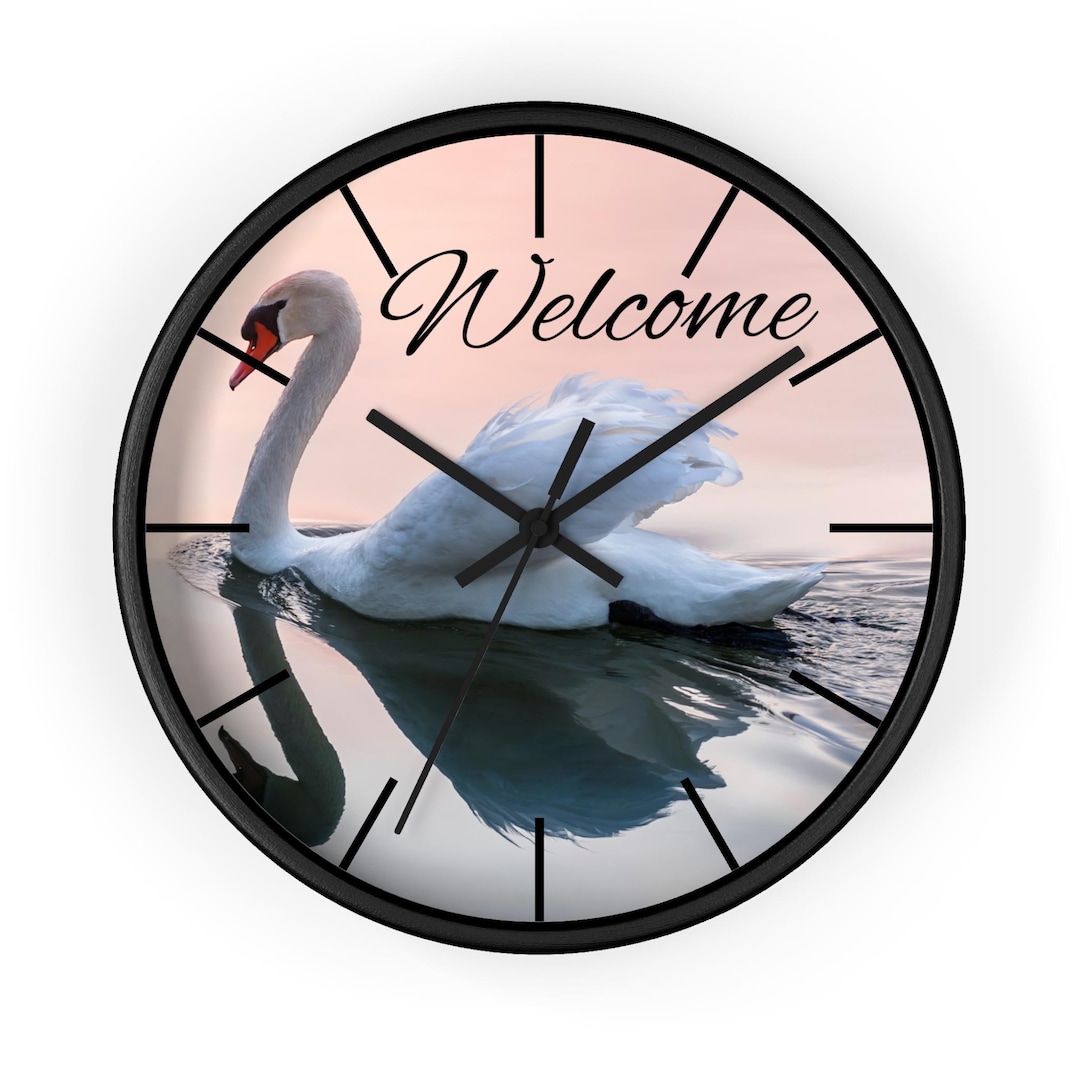 Welcome Swan Wall Clock - Etsy