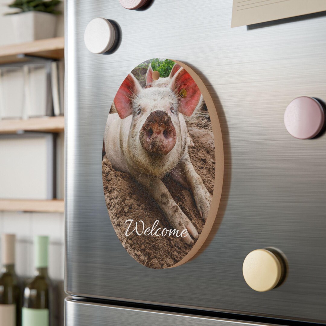 Welcome Pig Wooden Ornament - Etsy