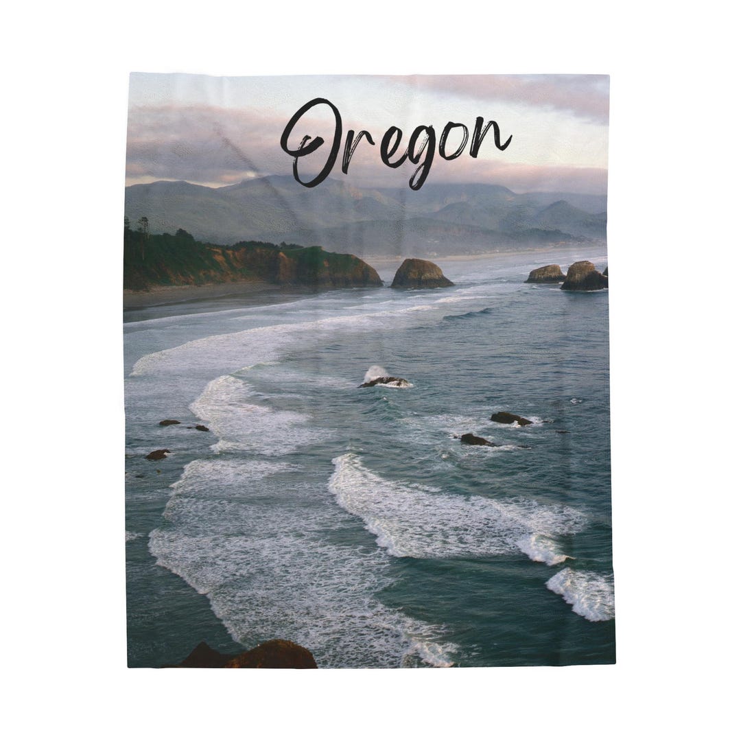 50"x60" Oregon Coast Beach Velveteen Plush Blanket - Etsy
