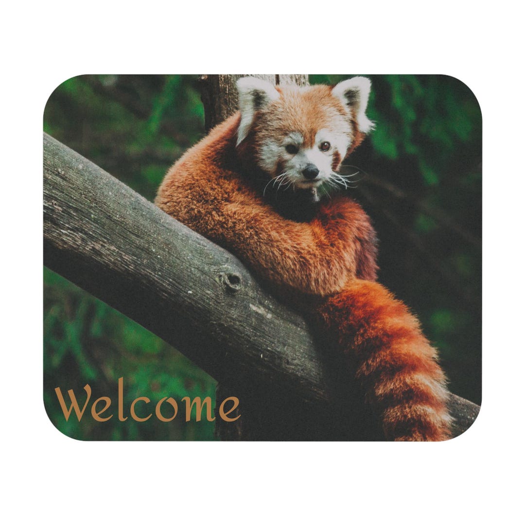 Welcome Red Panda Mouse Pad (rectangle) - Etsy