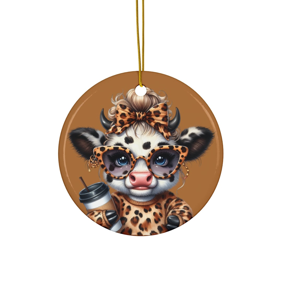 Cute Girl Cow Diva Ceramic Ornament 2-side Print, (1pc) - Etsy