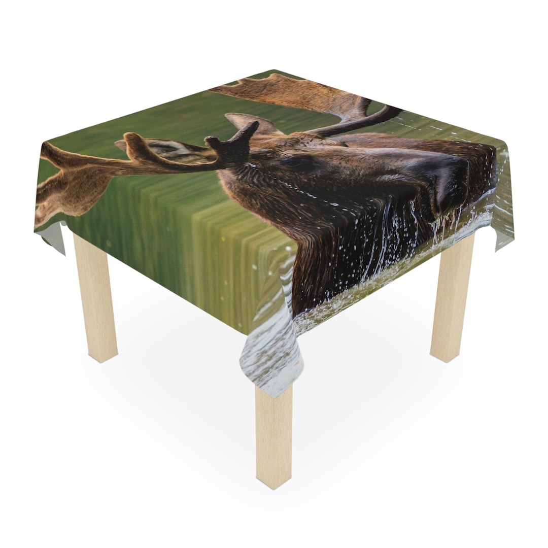 Moose in Water Lake River Tablecloth - Etsy