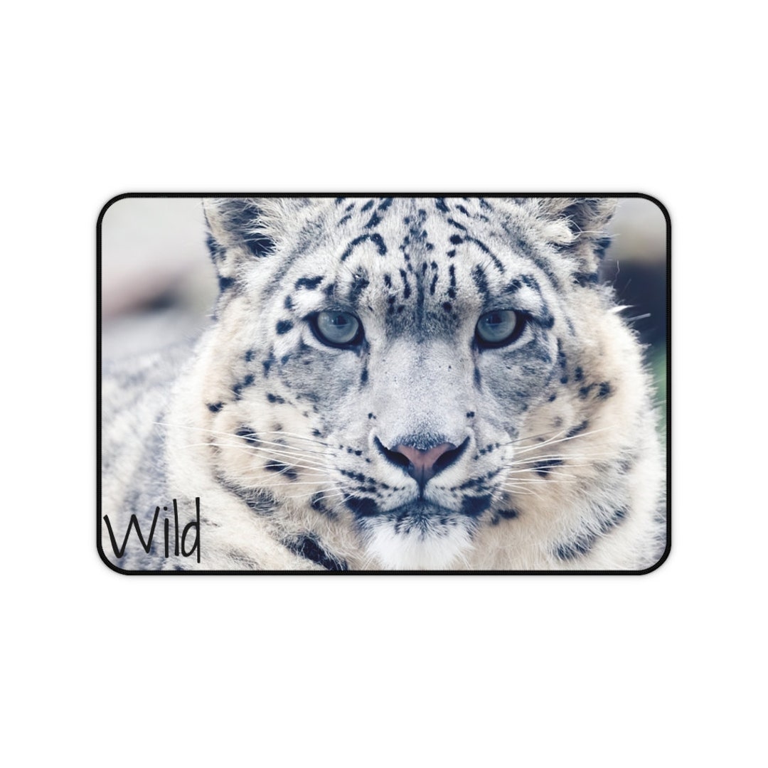 Wild Snow Leopard Desk Mat - Etsy