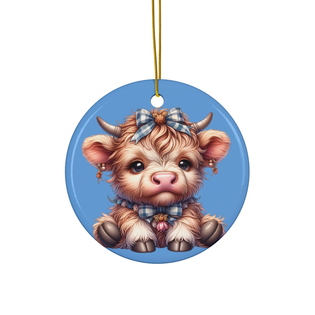 Cute Girl Cow Diva Ceramic Ornament 2-side Print, (1pc) - Etsy