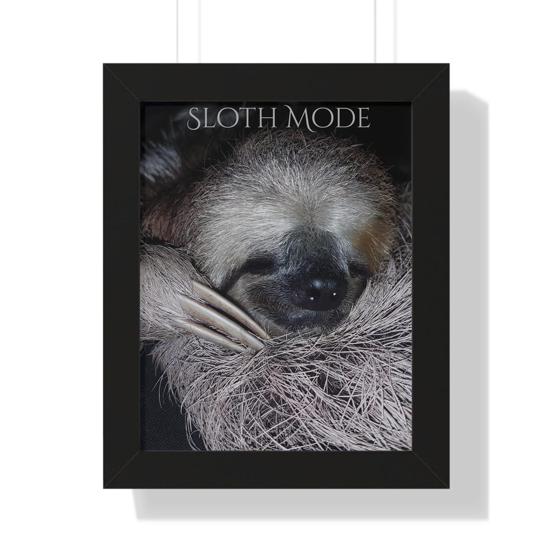 11"x14" Sloth Mode Framed Vertical Poster - Etsy