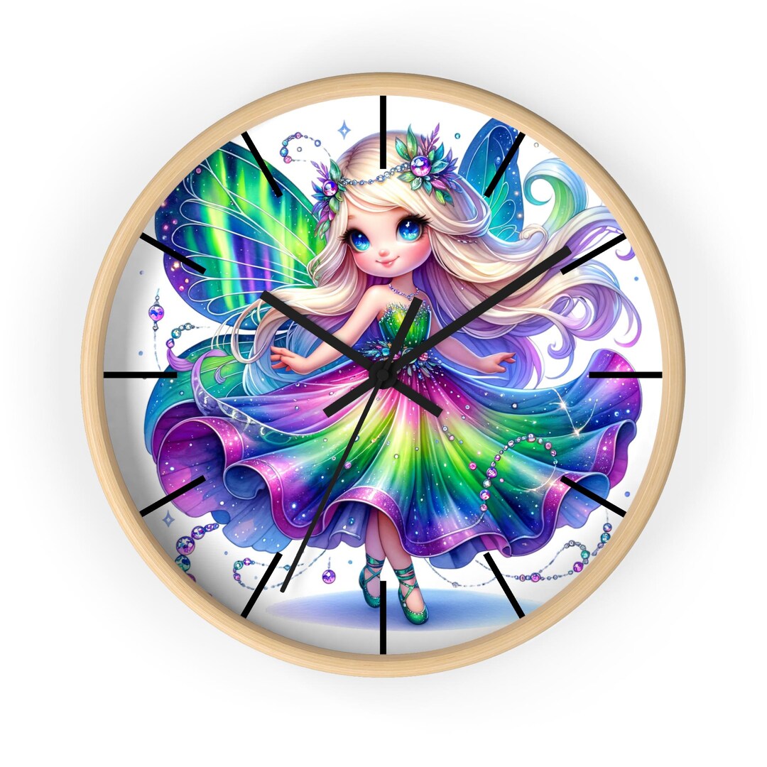 10" Rainbow Fairy Wall Clock - Etsy