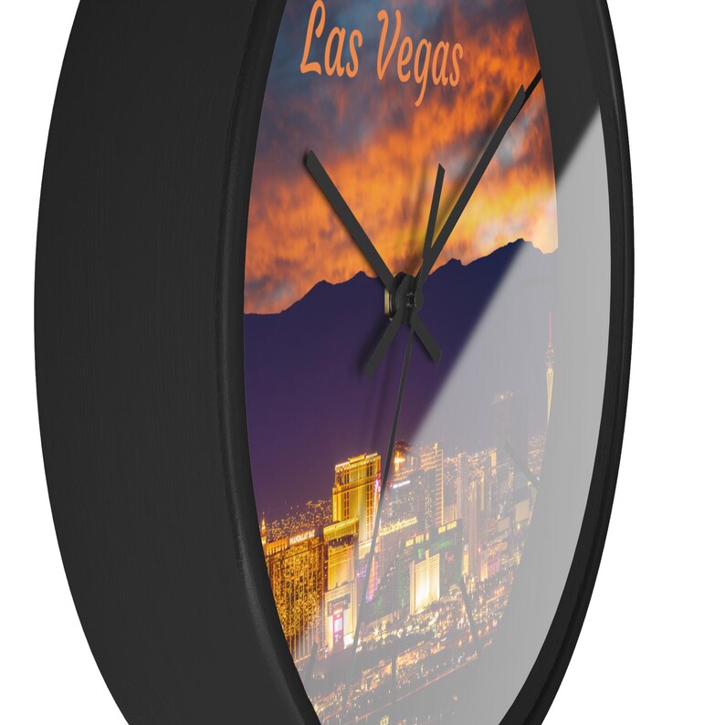 10" Las Vegas Skyline Sunset Wall Clock - Etsy