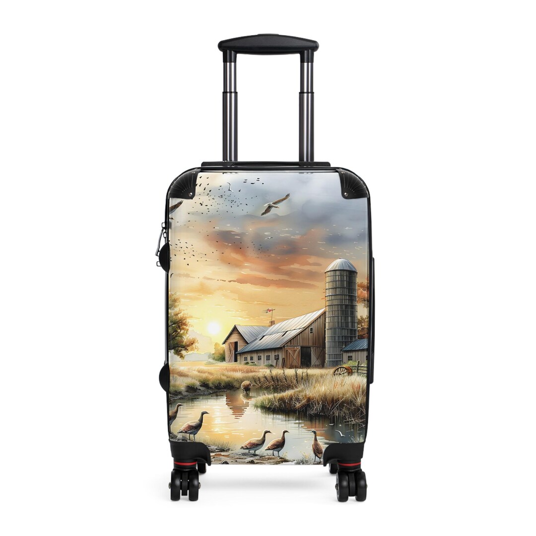 Medium Rustic Farmhouse Suitcase: Vintage Travel Luggage, Weekend ...