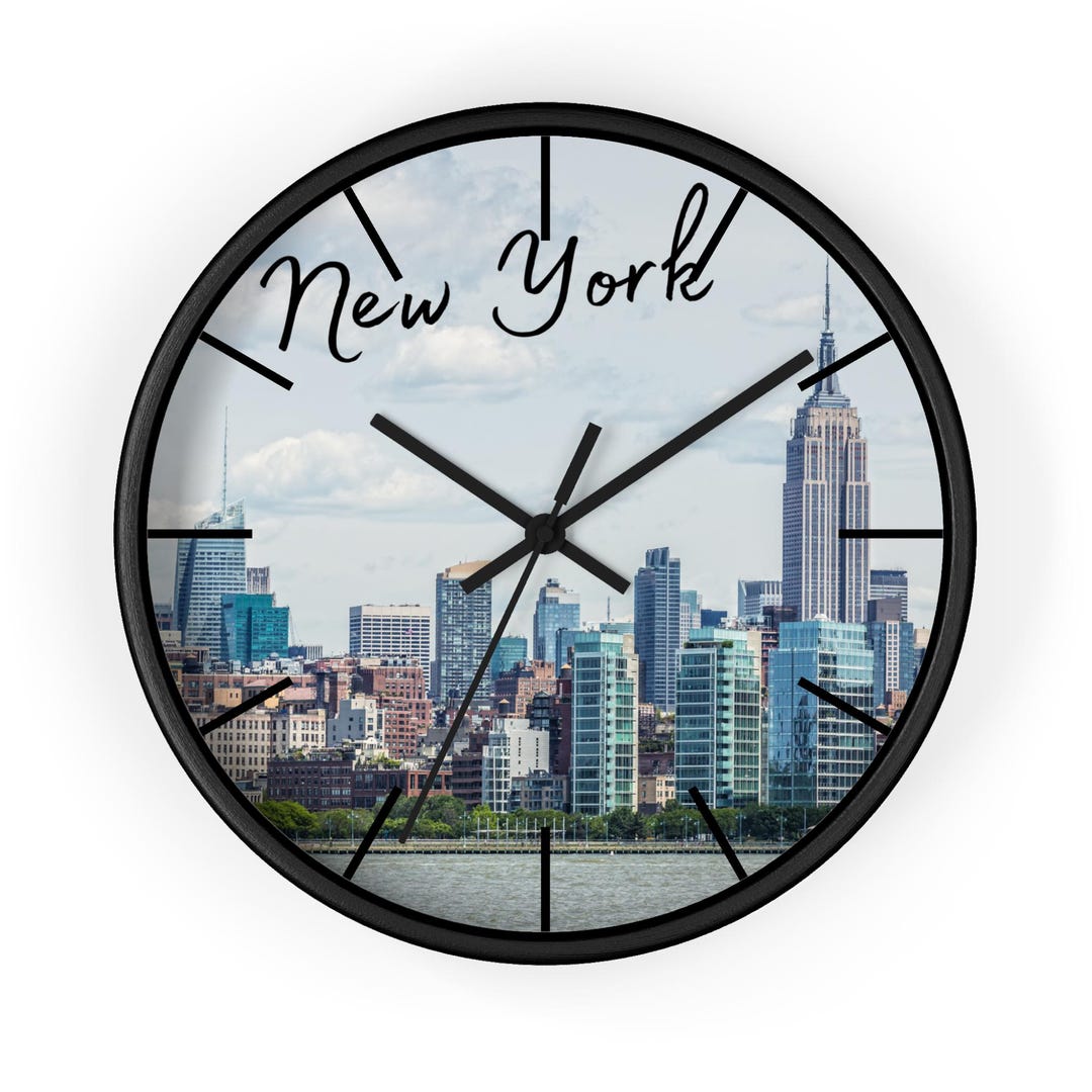 New York Skyline Wall Clock - Etsy