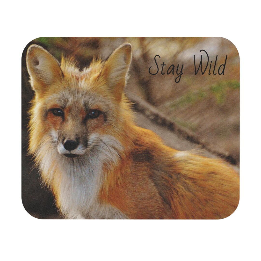 Fox Stay Wild Cute Fox Mouse Pad (rectangle) - Etsy
