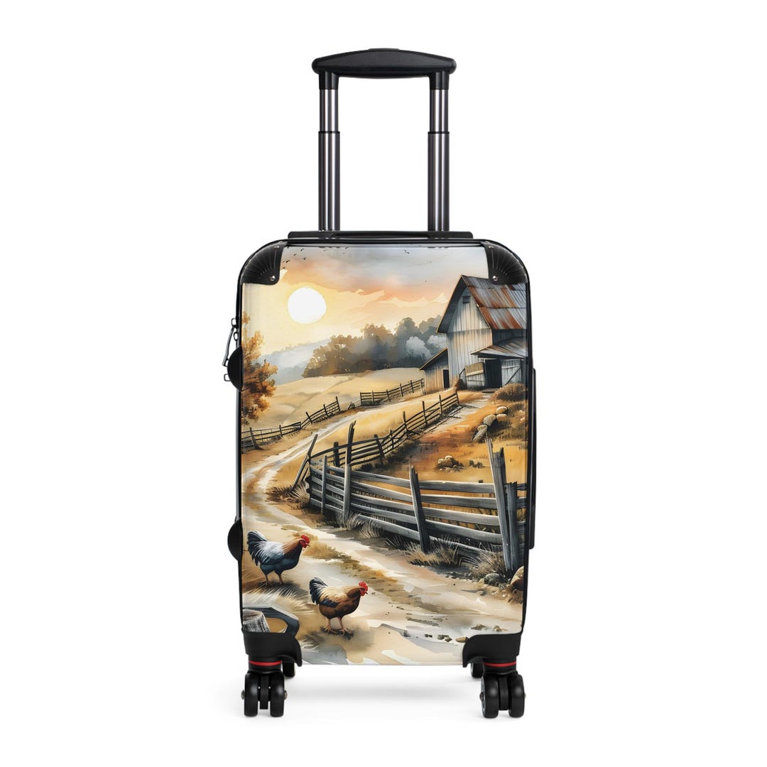Rustic Farmhouse Small Suitcase With Style, Vintage Luggage, Chicken ...