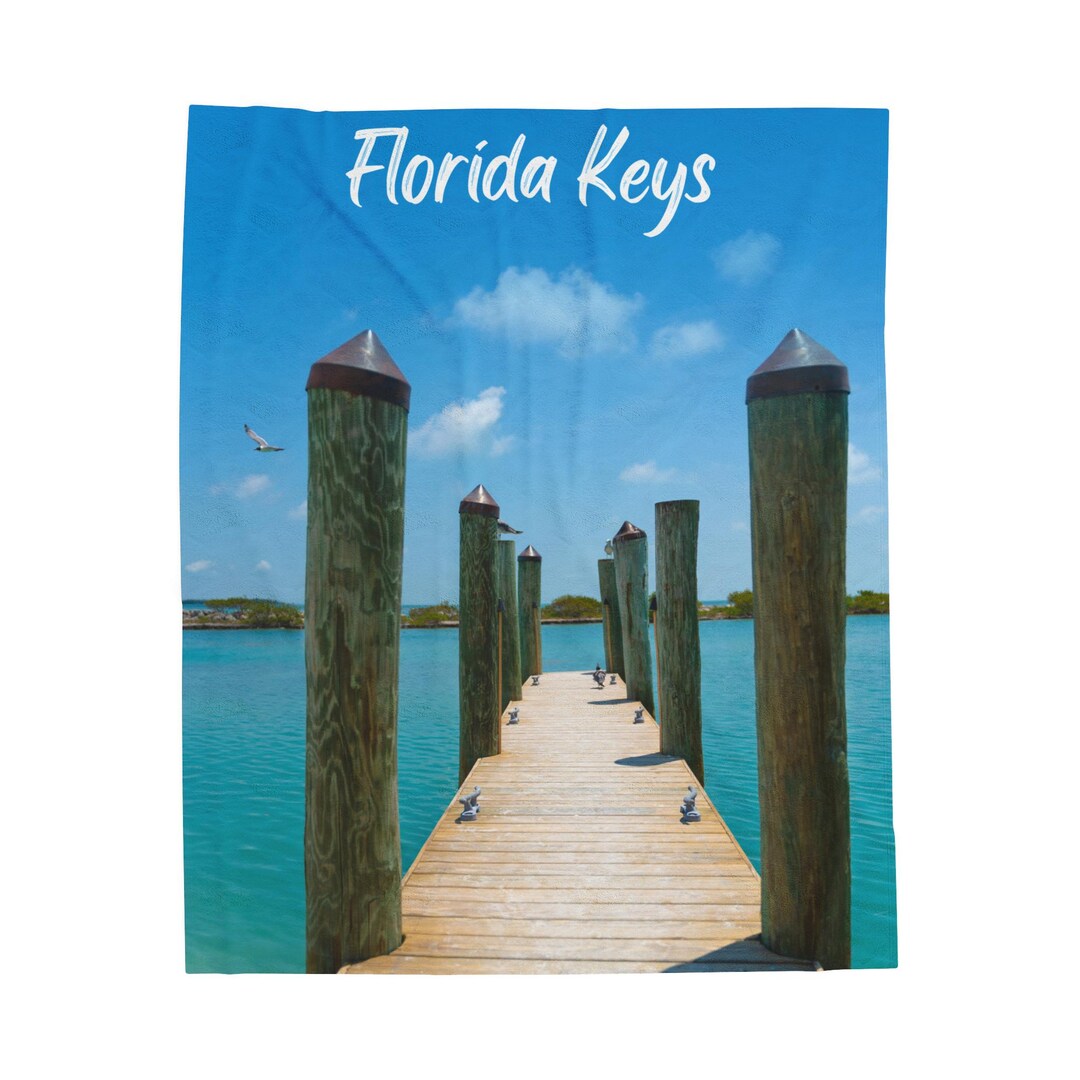 50"x60" Florida Keys Dock Velveteen Blanket - Etsy