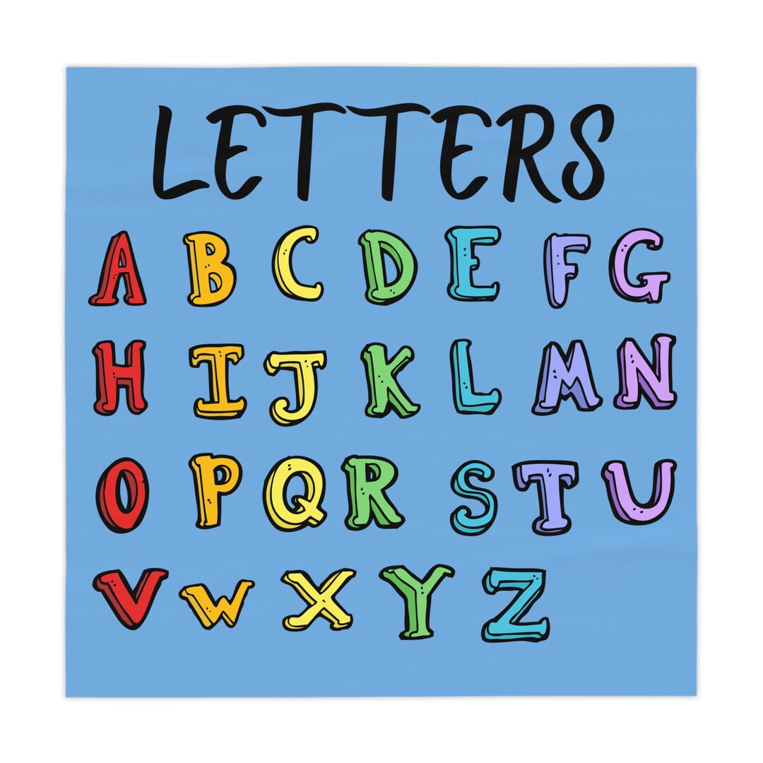 Colorful Alphabet Tablecloth for Kids, Fun Dining Decor, Learning ...