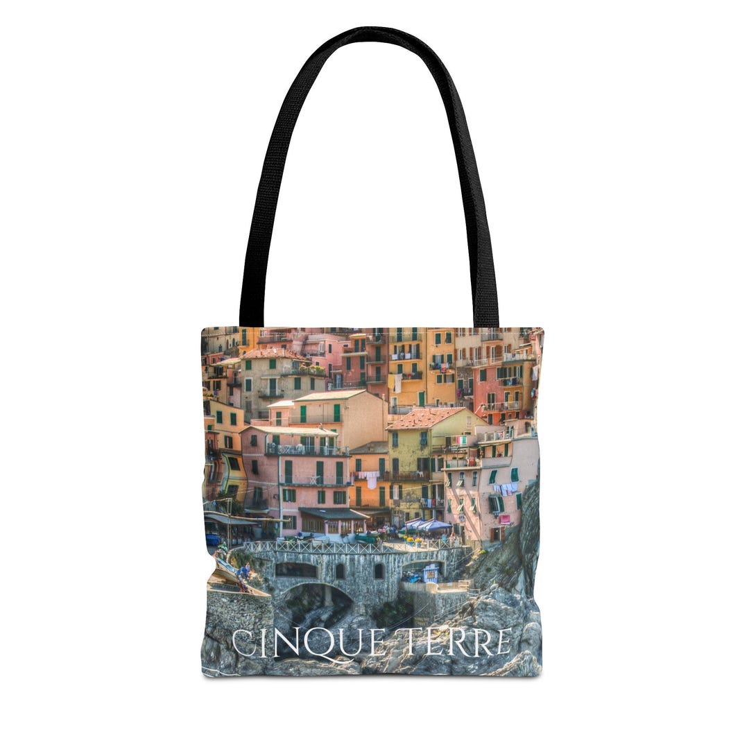 Cinque Terre Tote Bag: Floral Print, Stylish Beach & Travel Companion ...