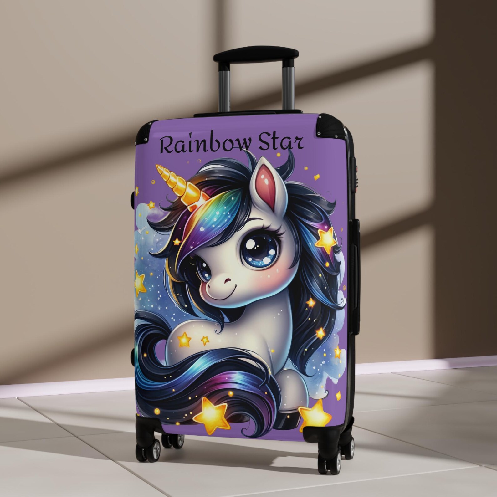 Medium Rainbow Star Suitcase - Etsy