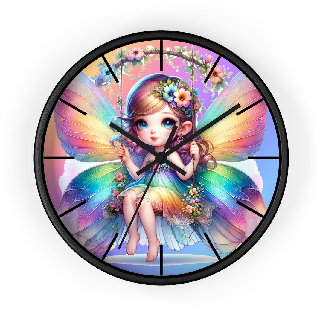 Swinging Rainbow Fairy Wall Clock - Etsy