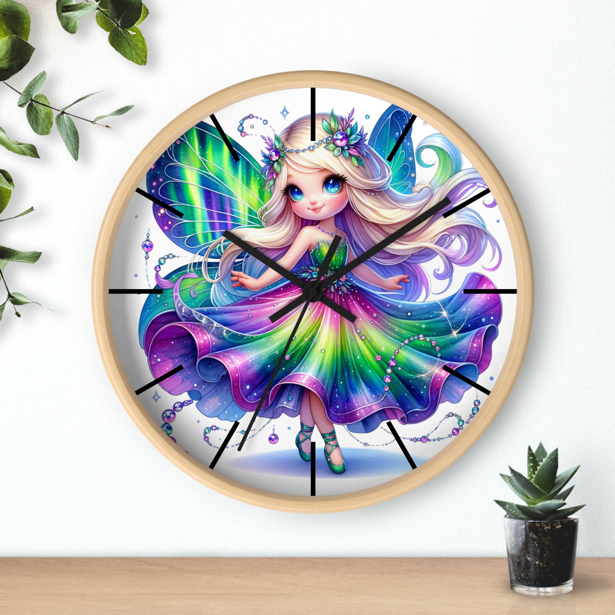 10" Rainbow Fairy Wall Clock - Etsy