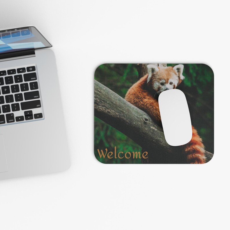 Welcome Red Panda Mouse Pad (rectangle) - Etsy