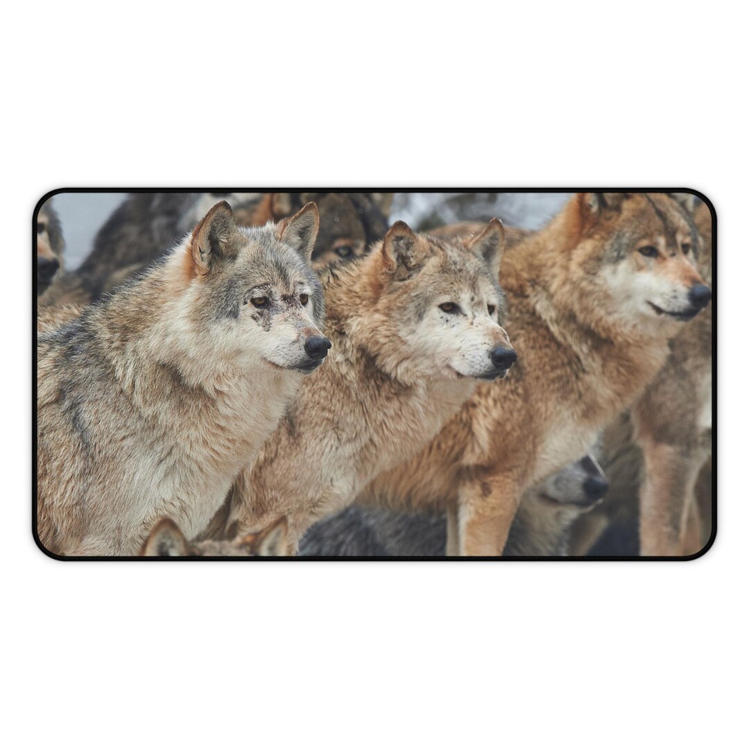 12"x22" Wolves Desk Mat - Etsy