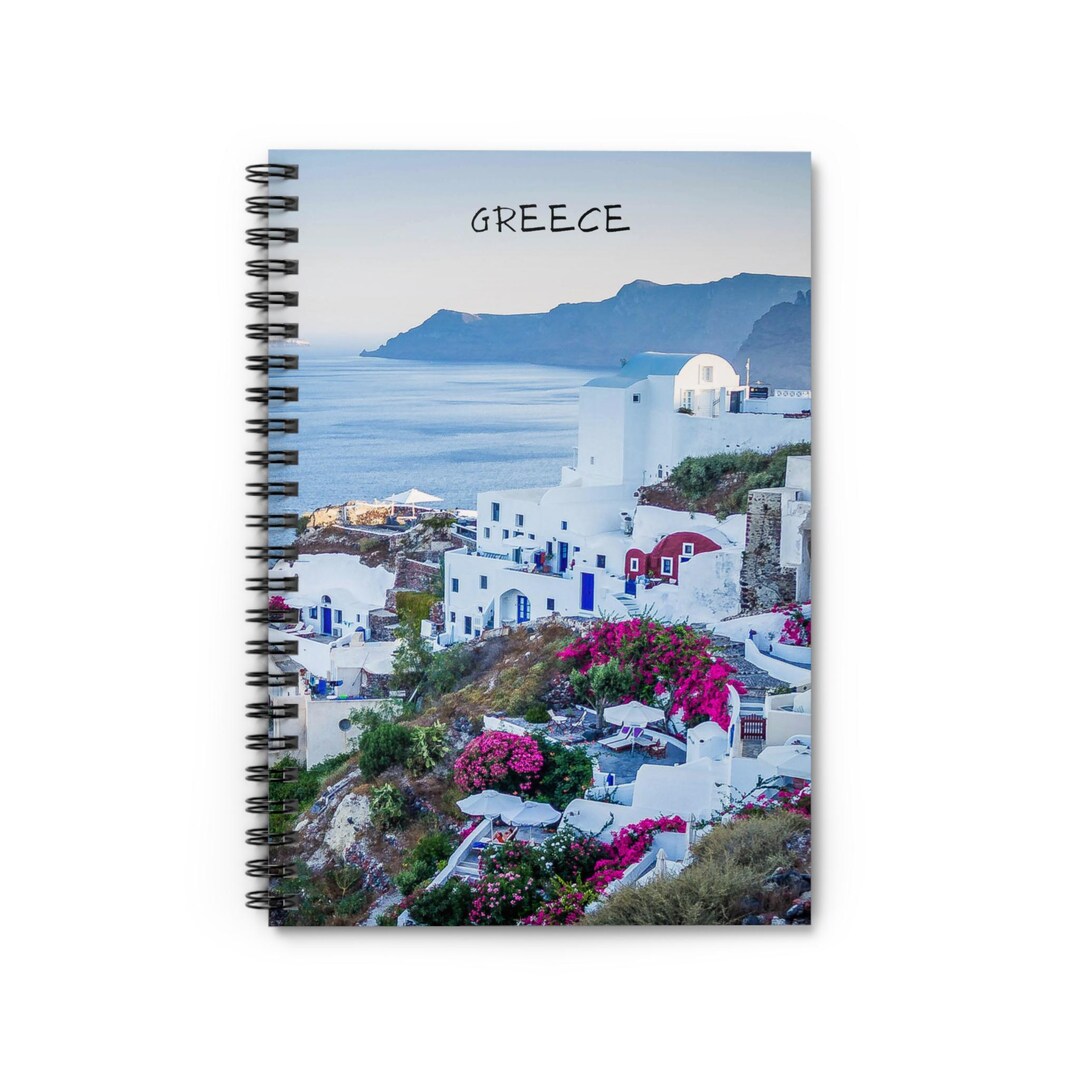 Greece-inspired Spiral Notebook - Vacation Journal, Travel Diary ...
