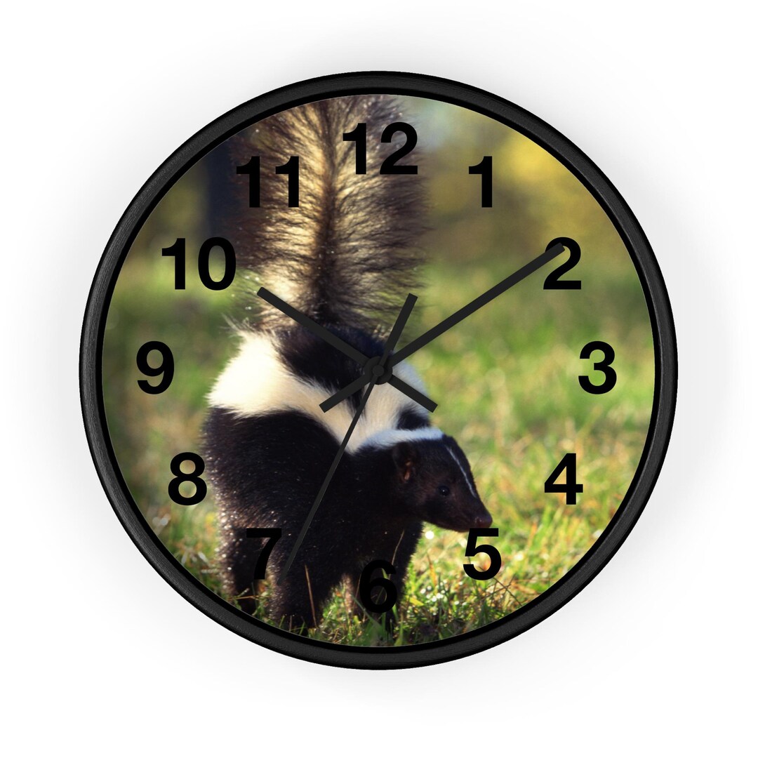10" Sweet Skunk Wall Clock - Etsy