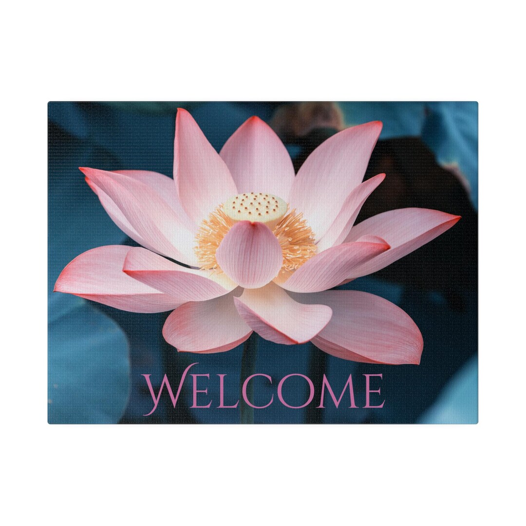 12"x9" Welcome Lotus Flower Matte Canvas, Stretched, 0.75" - Etsy